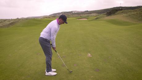 Rory takes on the new 8th hole at Royal Portrush