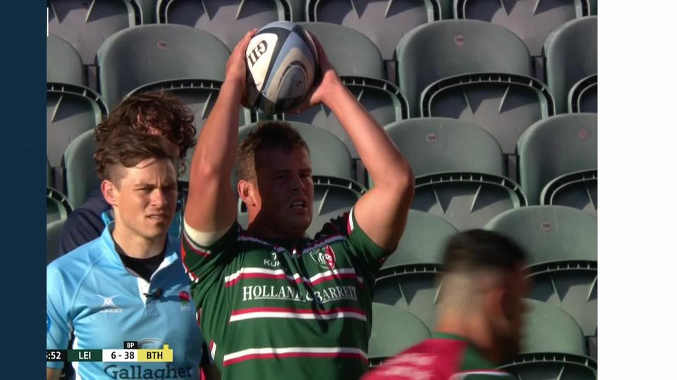 PREM Rugby | Charlie Clare barges over for Leicester’s first try